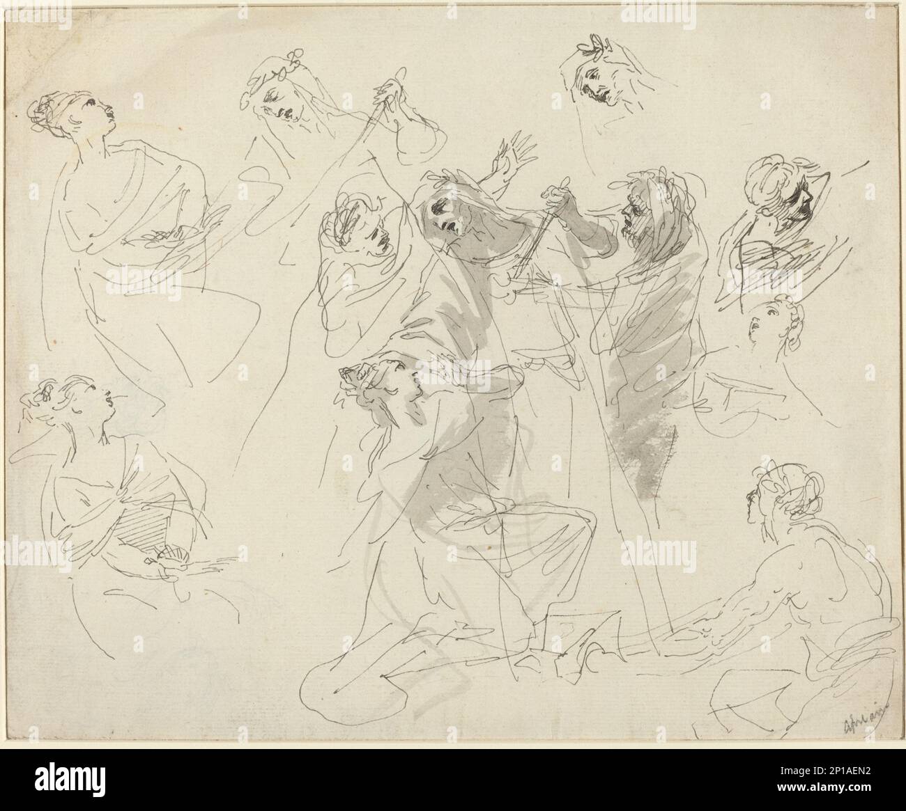 Figure Studies [recto] Stock Photo - Alamy