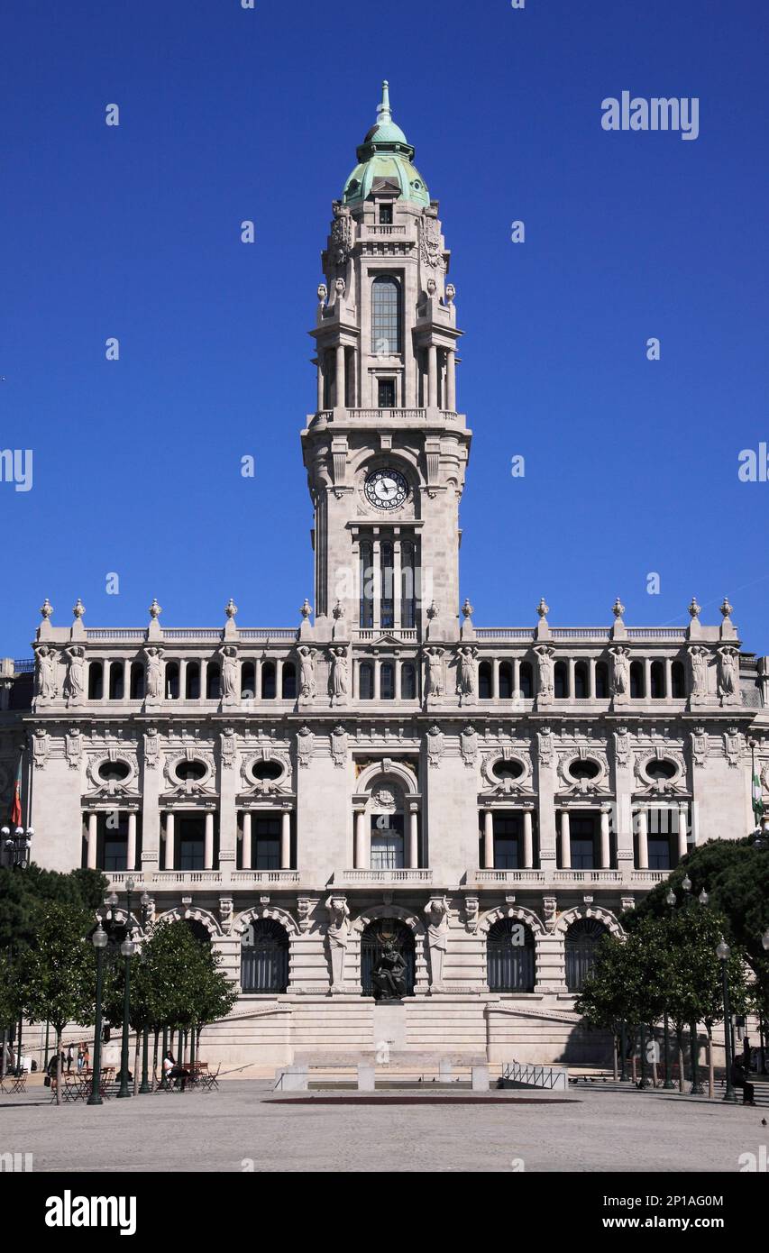 City Hall, Municipality, Porto, Portugal. Built in art nouveau style ...