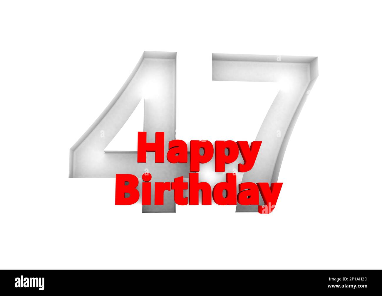 red lettering Happy Birthday with a big relief number behind Stock ...