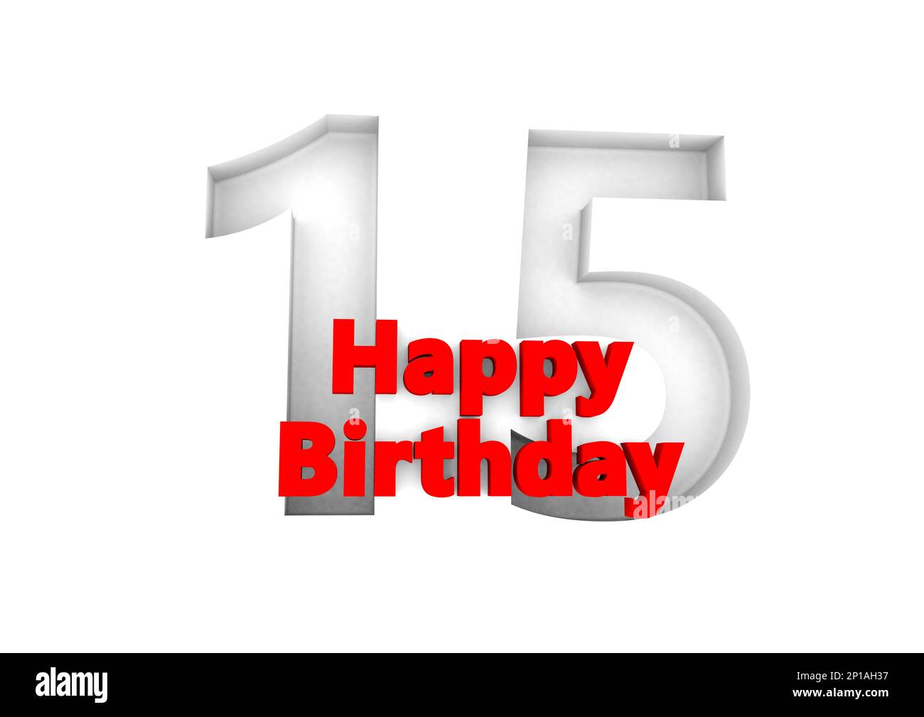 red lettering Happy Birthday with a big relief number behind Stock ...