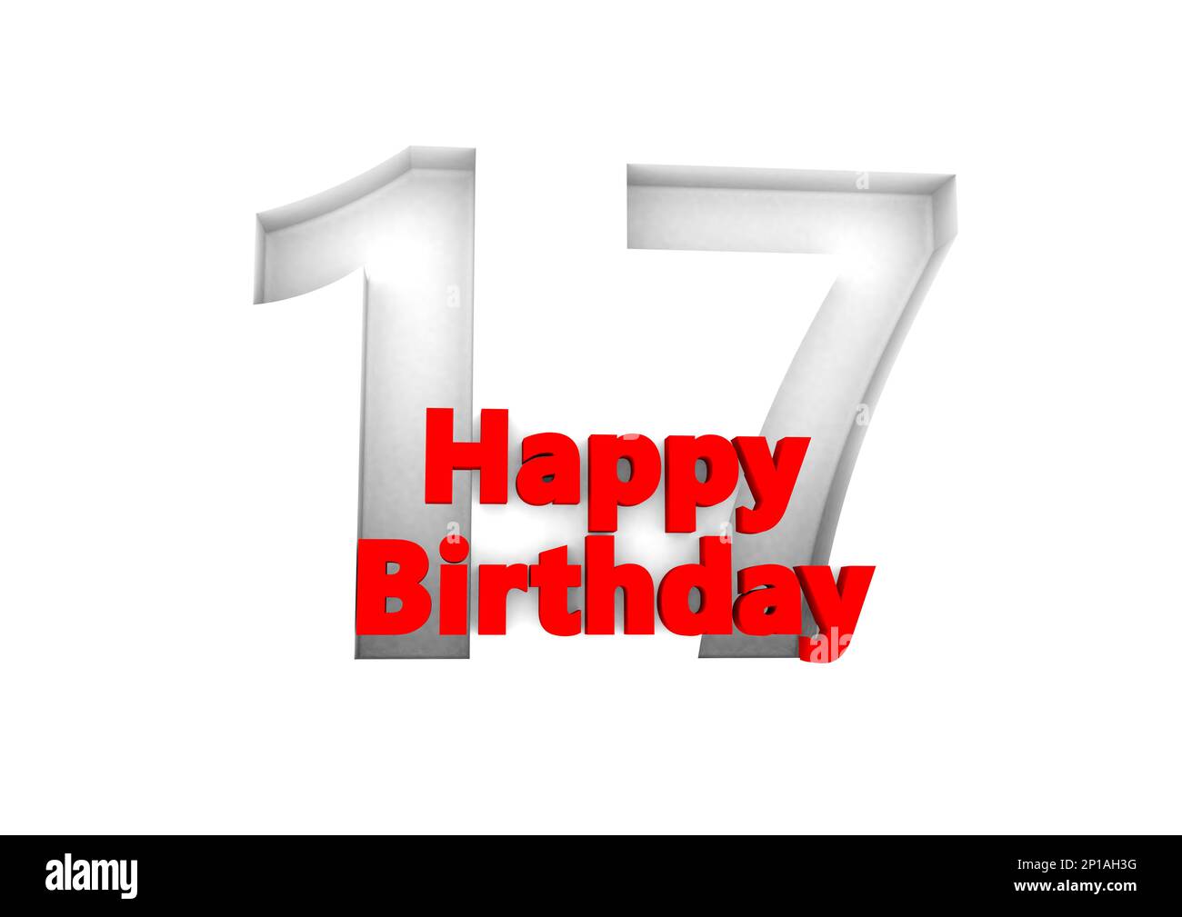 red lettering Happy Birthday with a big relief number behind Stock ...