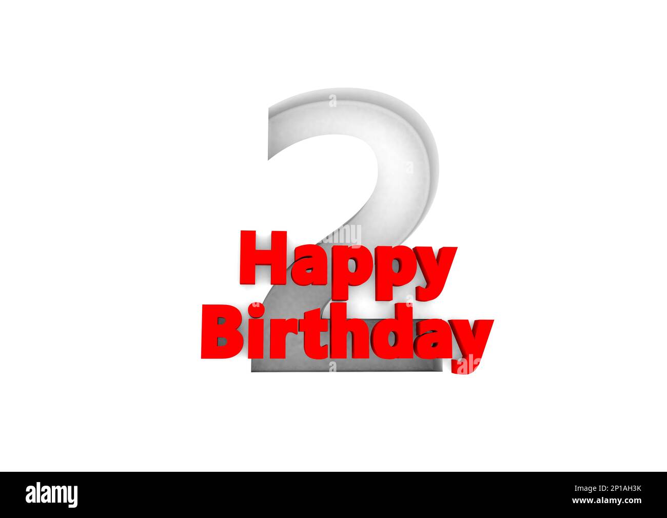 red lettering Happy Birthday with a big relief number behind Stock ...