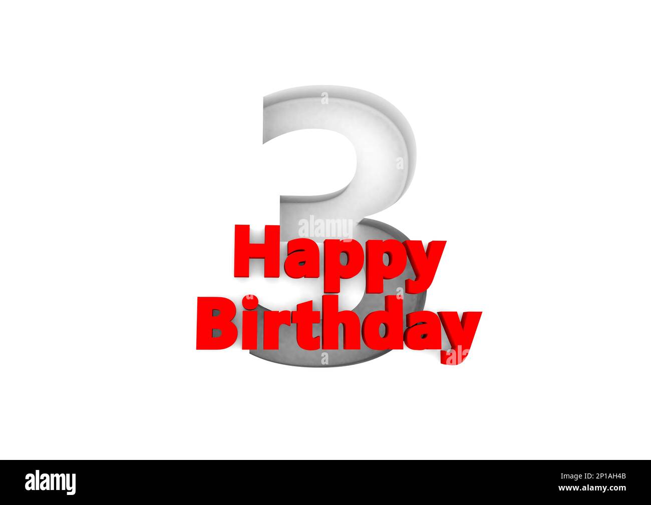 red lettering Happy Birthday with a big relief number behind Stock ...