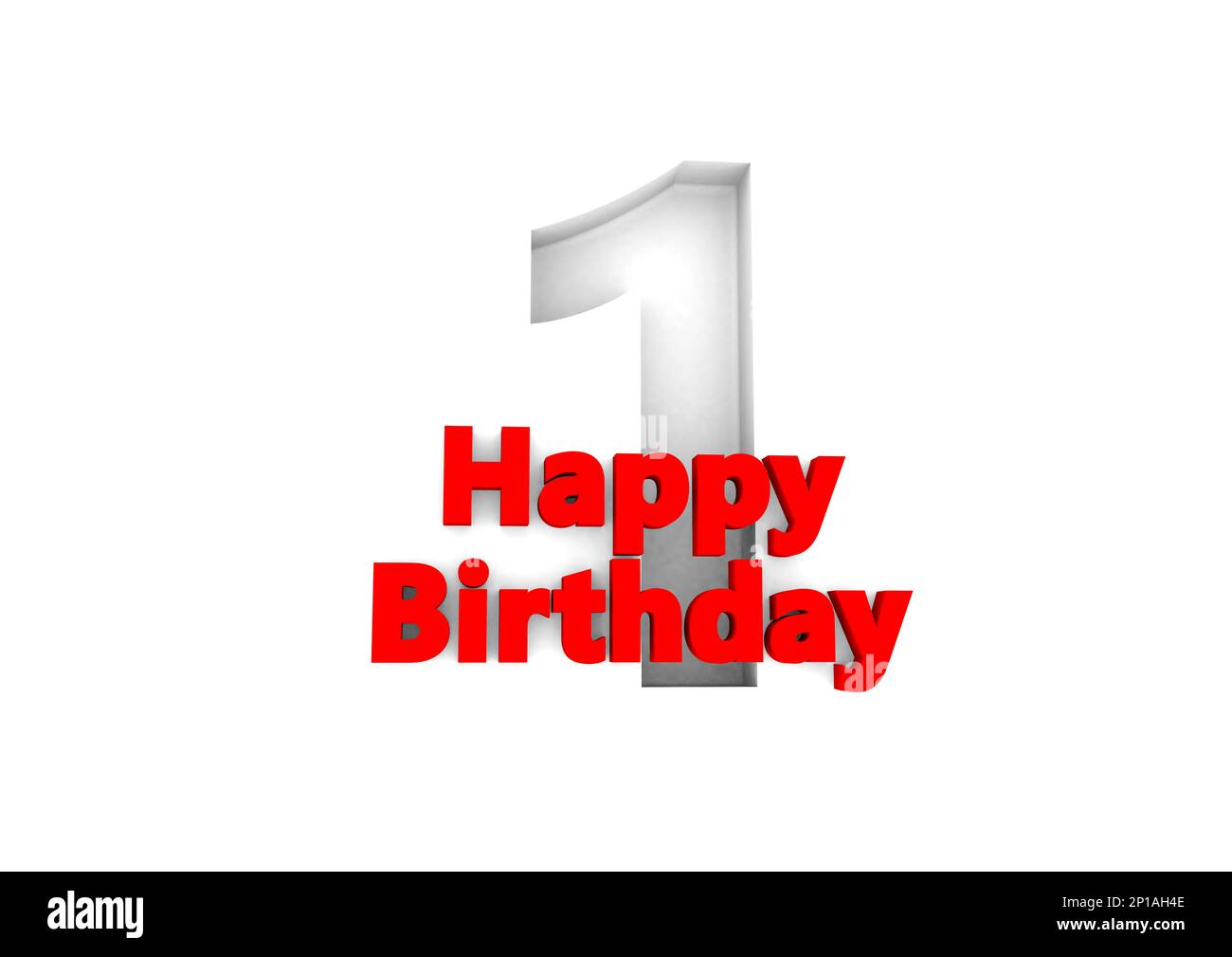 red lettering Happy Birthday with a big relief number behind Stock ...