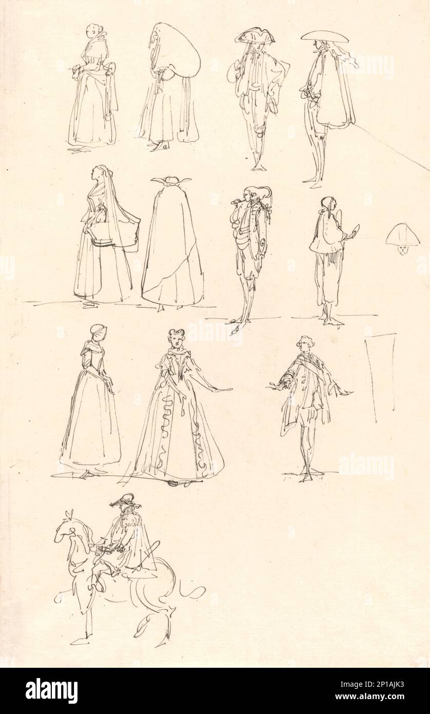 Historical Costumes, 1780 Stock Photo - Alamy
