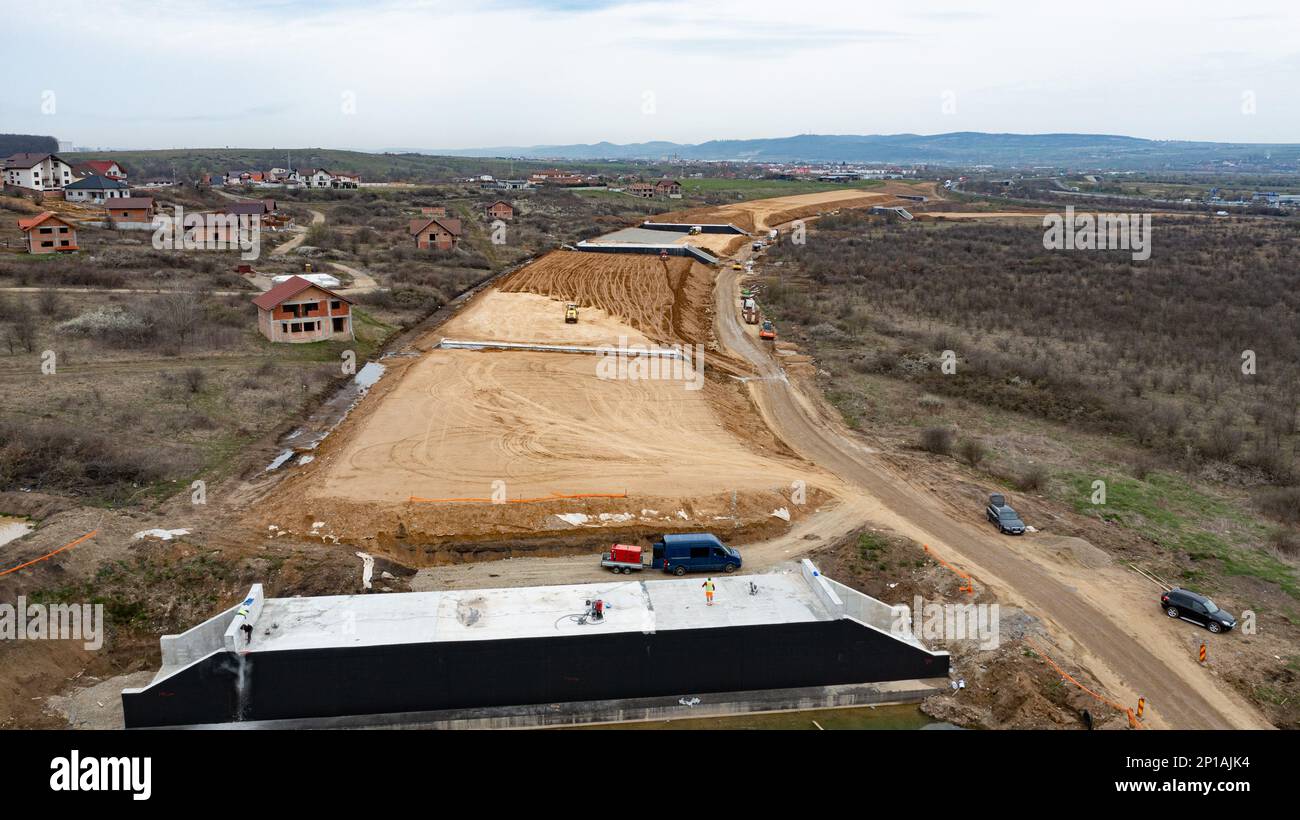 Aerial view of a construction object Stock Photo - Alamy