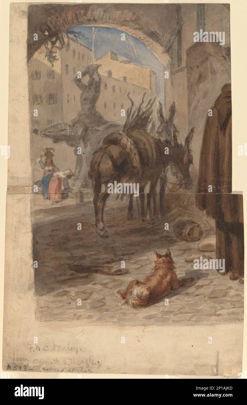 Bernini Fountain, Rome [recto], c. 1867 Stock Photo - Alamy