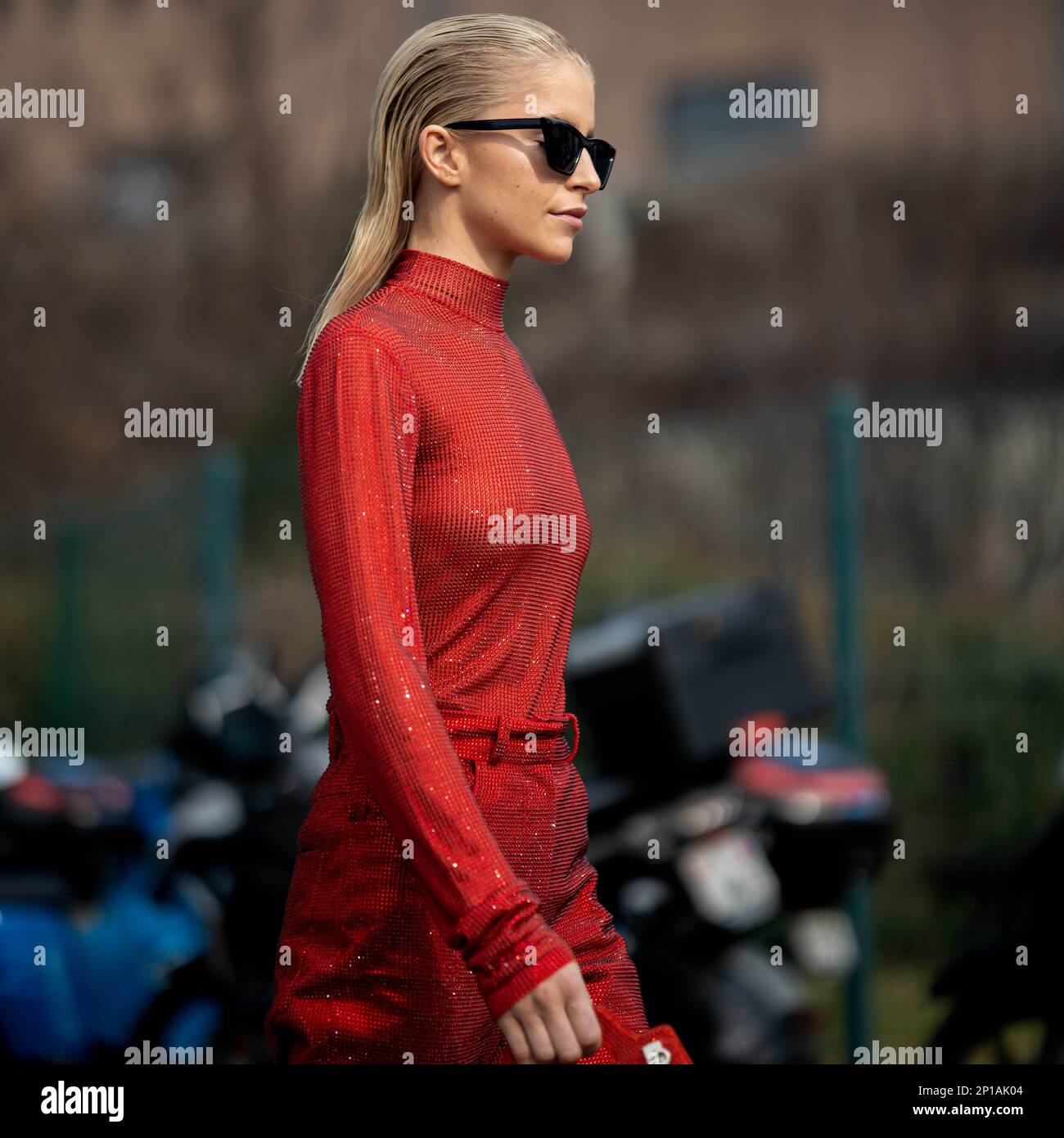 Caro Daur Style After Ferragamo Milan Fashion Week AW23/24 Stock Photo ...