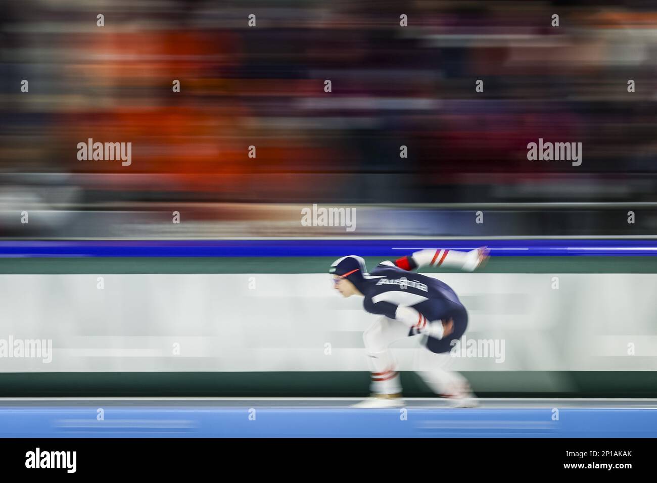 HERENVEEN - Vanessa Herzog (AUT) during the 500 meter race at the ISU ...