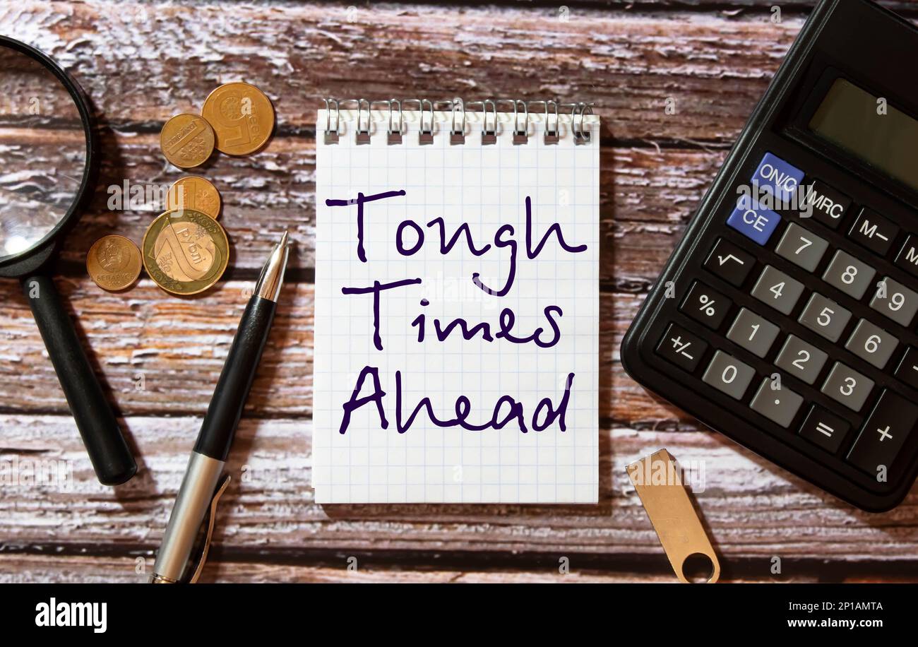 Background illustration with storm clouds in background and warning ...