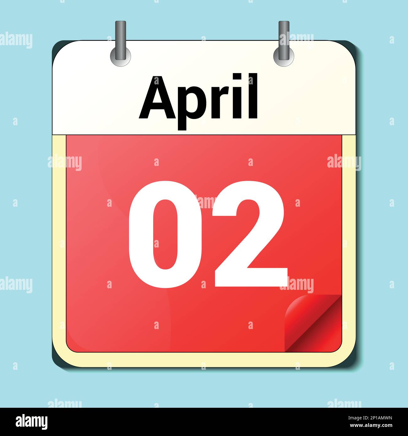 day on the calendar, vector image format, April 02 Stock Vector Image ...
