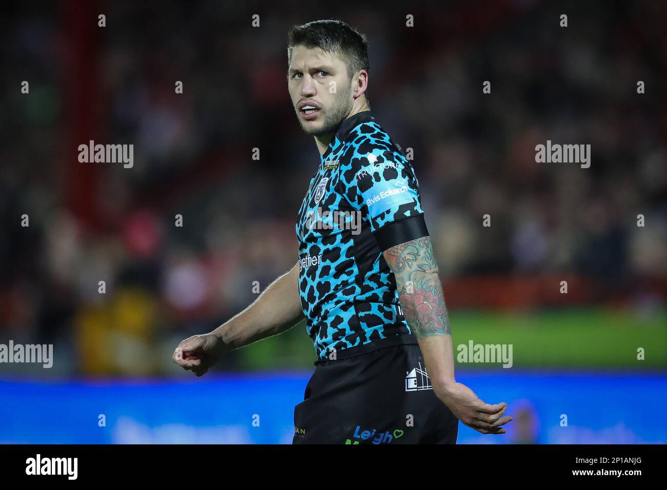A dejected Tom Briscoe #2 of Leigh Leopards during the Betfred Super ...