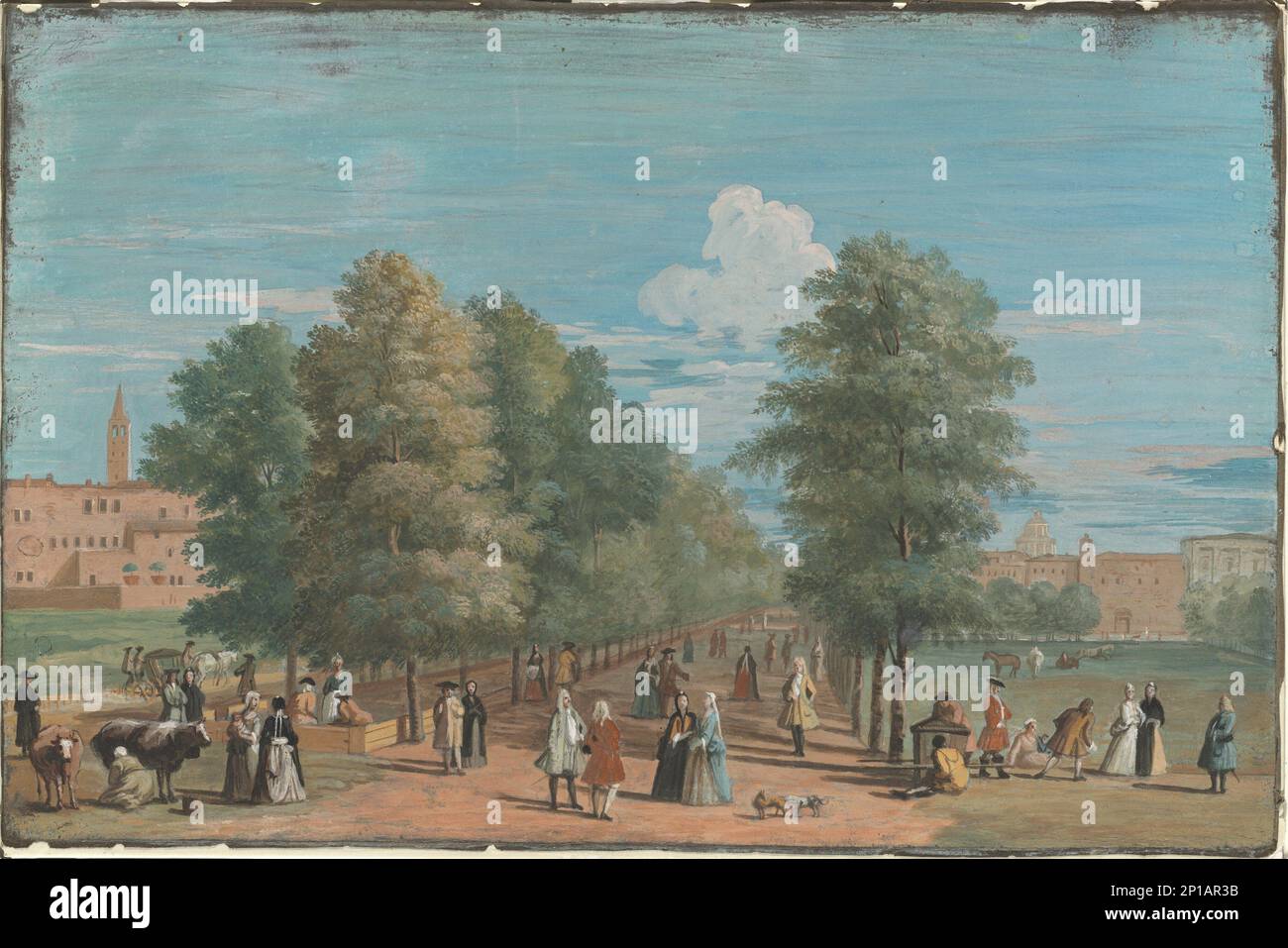The Mall from Saint James' Park, 1720s Stock Photo - Alamy