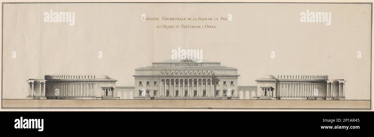 Geometrical Elevation of the Peace Plaza and Façade of the Opera House ...