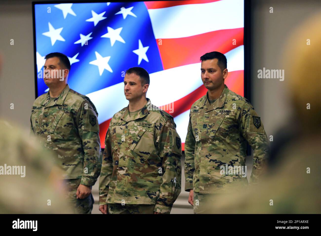 Col. Edward Van Giezen (left), Military Intelligence Readiness Command ...
