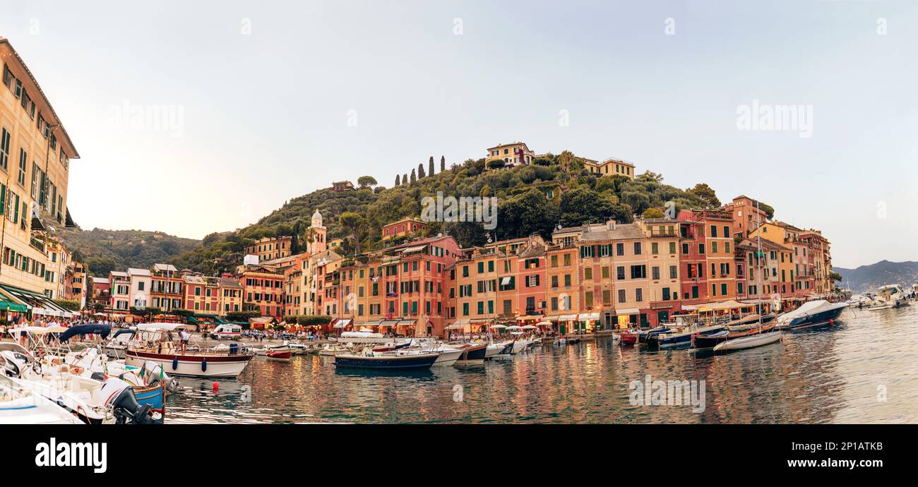 Big size landscape panorama of Portofino, one of the most visited and ...