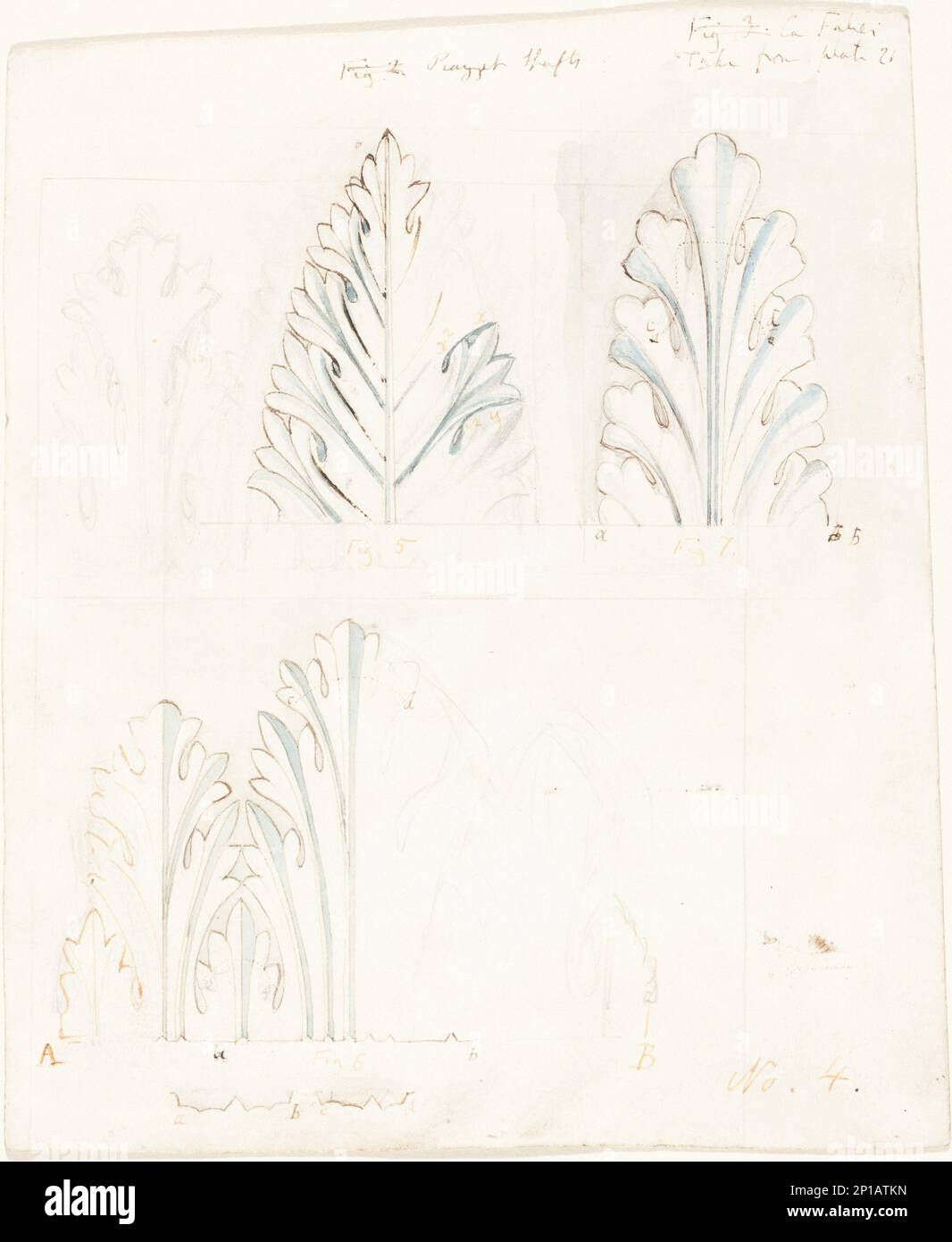 Ornamental Study with Acanthus Motif for "The Stones of Venice", 1849 ...