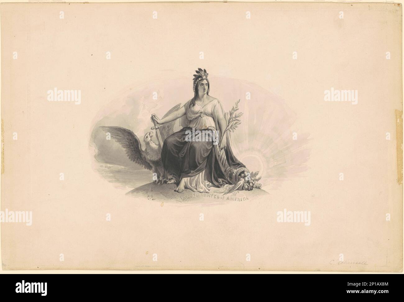 Design for an Emblem of the United States of America, c. 1860 Stock ...