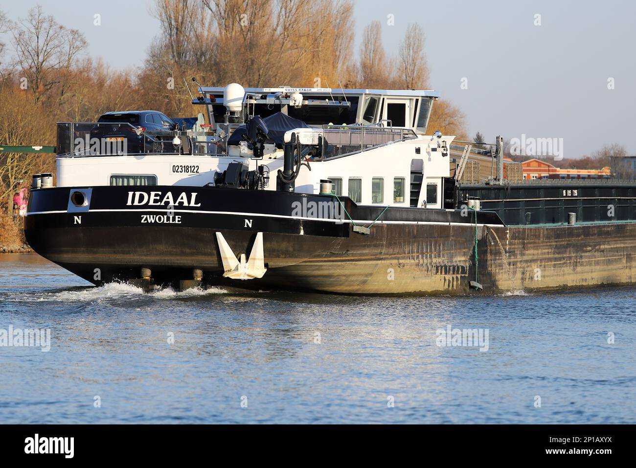 barges on the main, a river in germany Stock Photo - Alamy