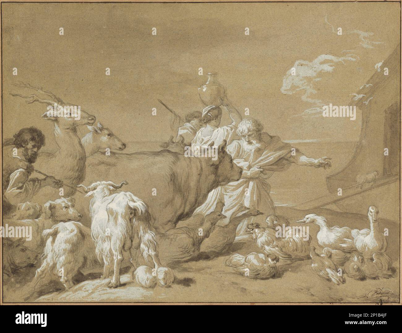 Noah leading the animals hi-res stock photography and images - Alamy