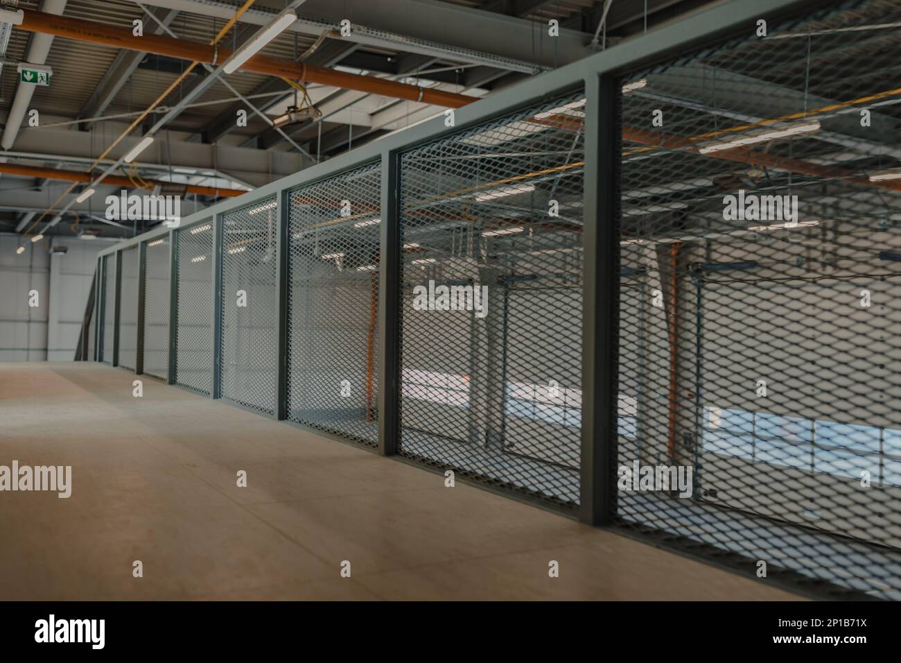 industrial railing from the stairs of a car workshop Stock Photo - Alamy