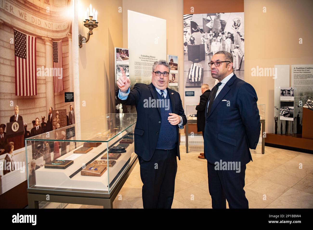 Rod Gainer, curator, Arlington National Cemetery, gives a tour of the ...