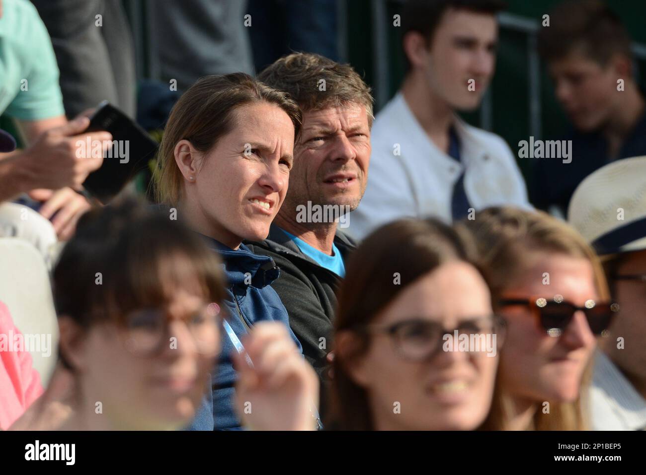 May 25, 2016 - Paris, France - JUSTINE HENIN and IAIN HUGHES watch E ...