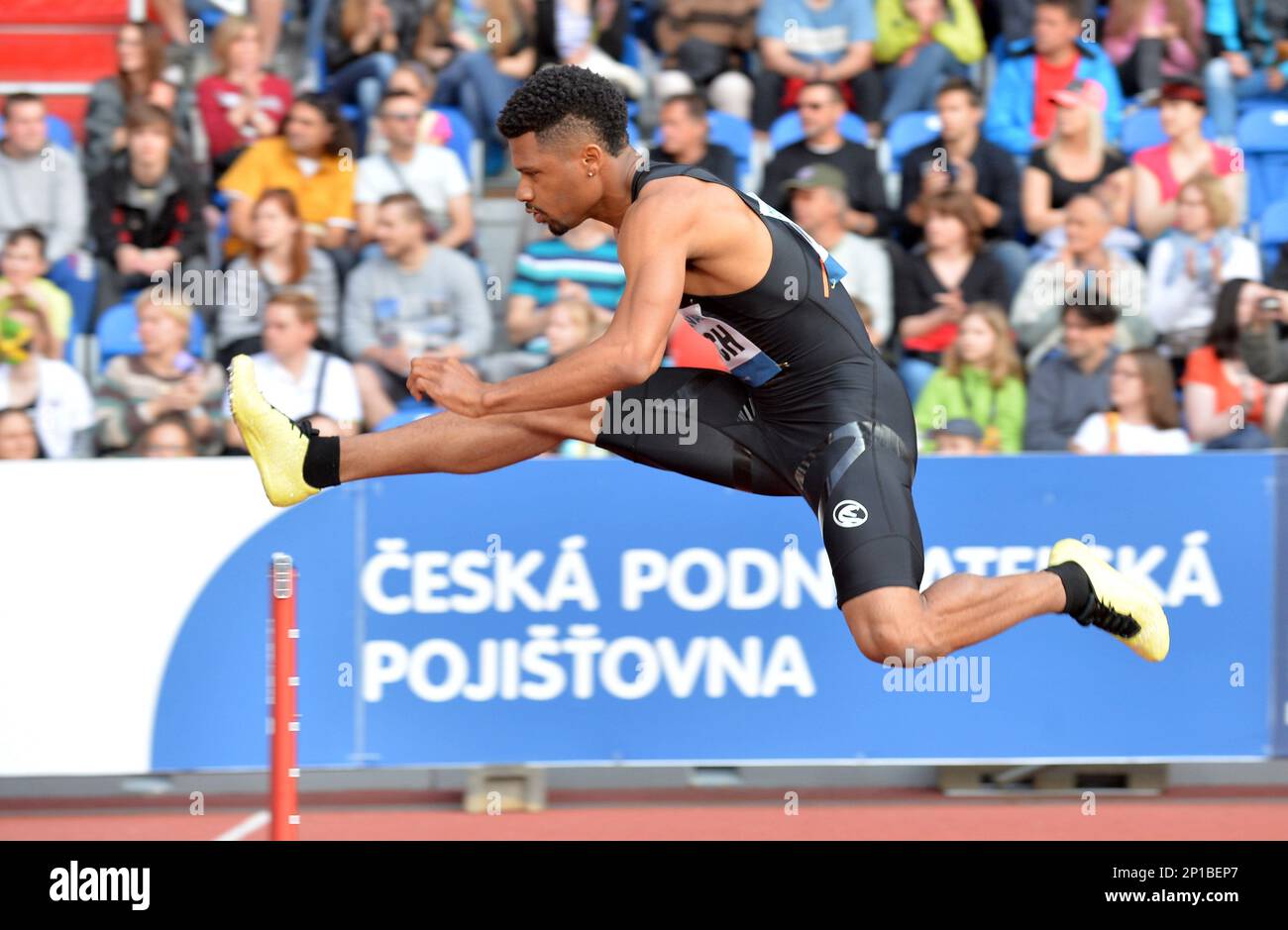 Johnny Dutch (USA) places second in the 400m hurdles in 49.01 during ...