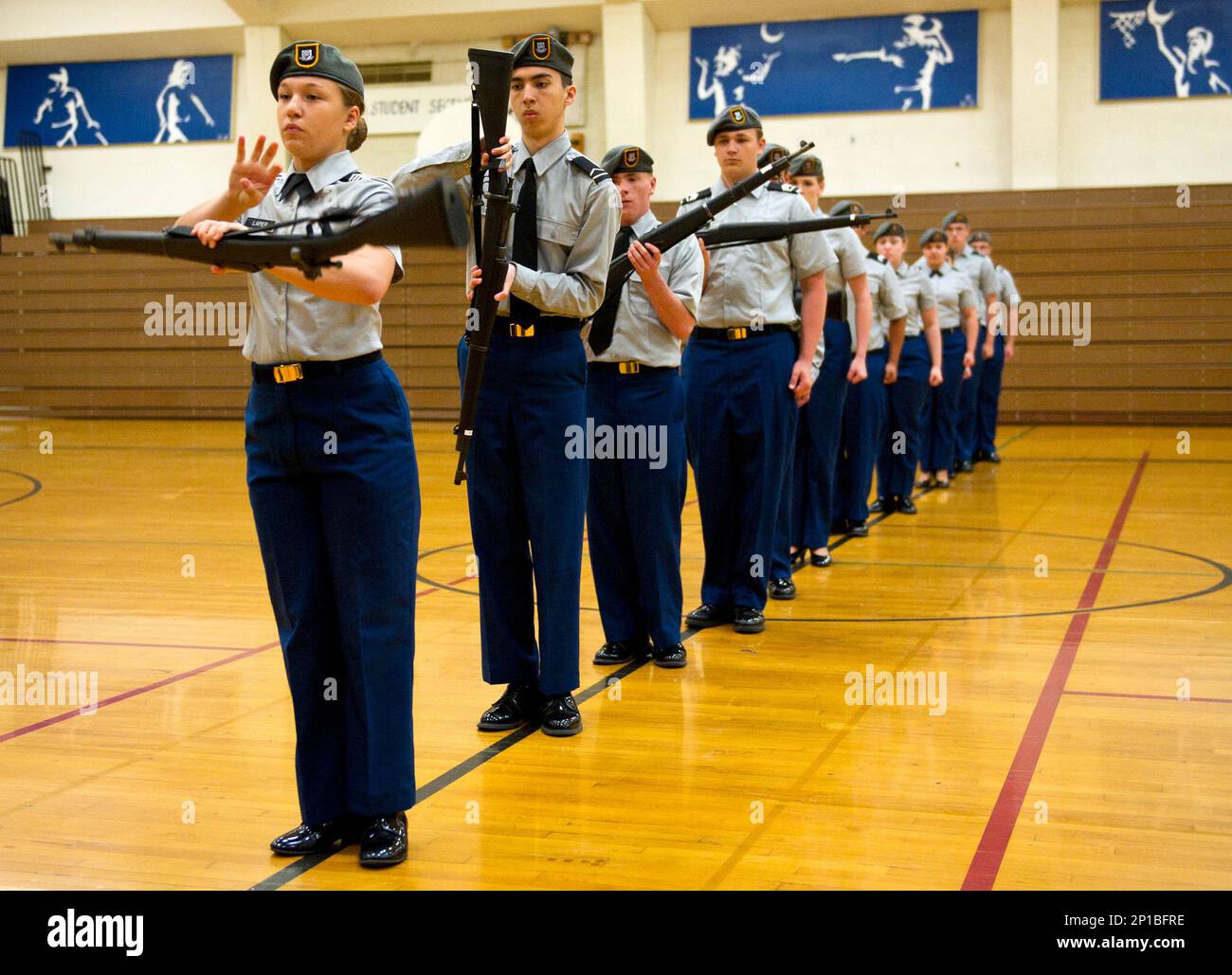 The rifle drill team members perform during the Reserve Officers ...