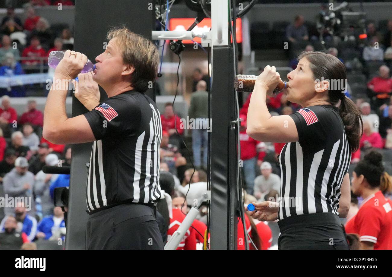 St. Louis, United States. 03rd Mar, 2023. Officials John Higgins (L ...