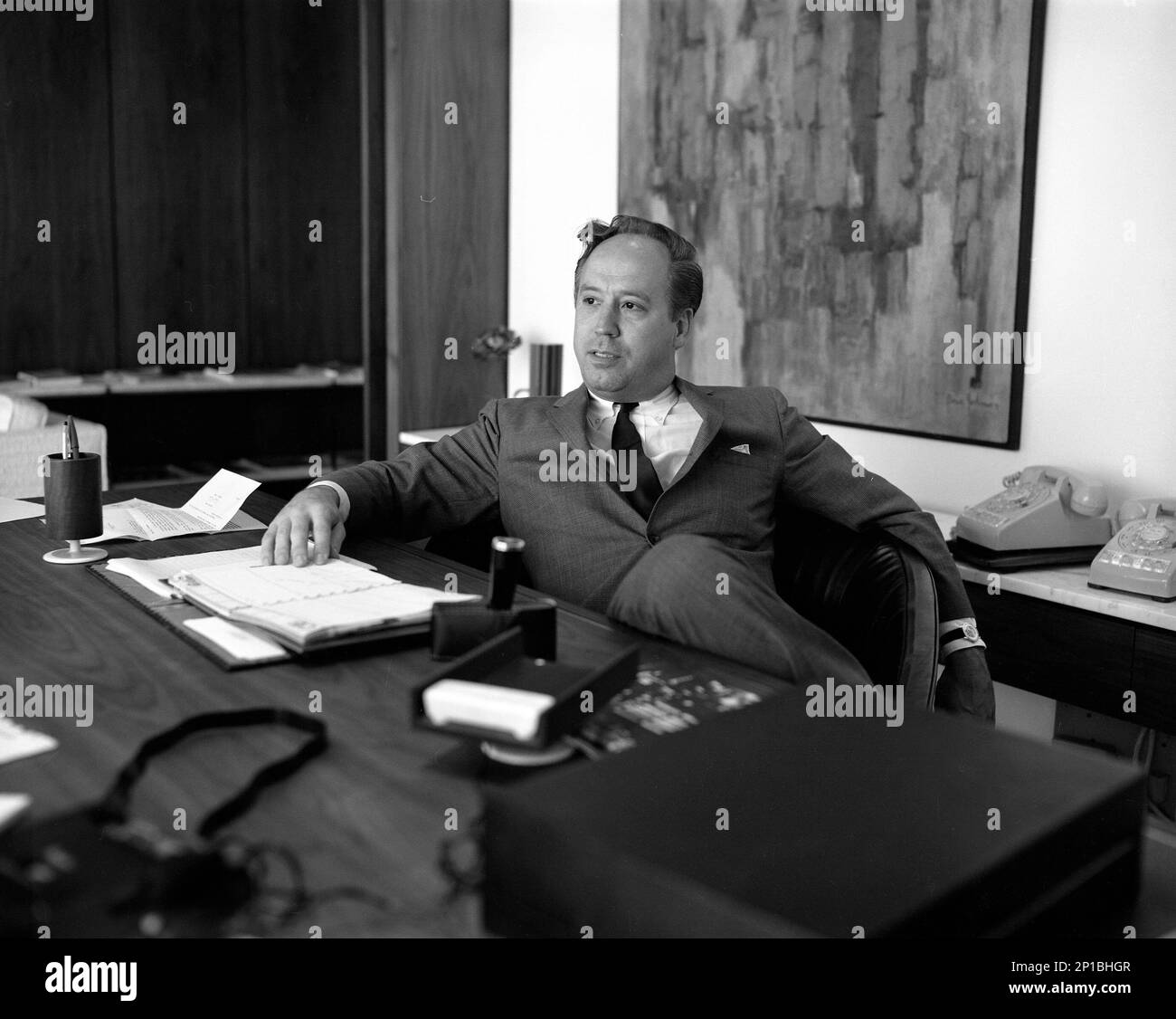 Architect John Portman is seen in his firm's office, 1967. (Kenneth ...