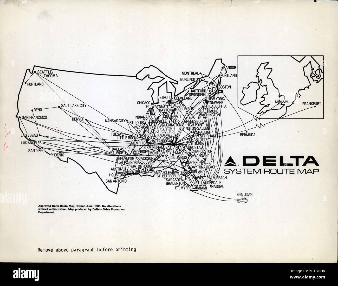 Delta Air Lines route map. (Atlanta Journal-Constitution via AP Stock ...