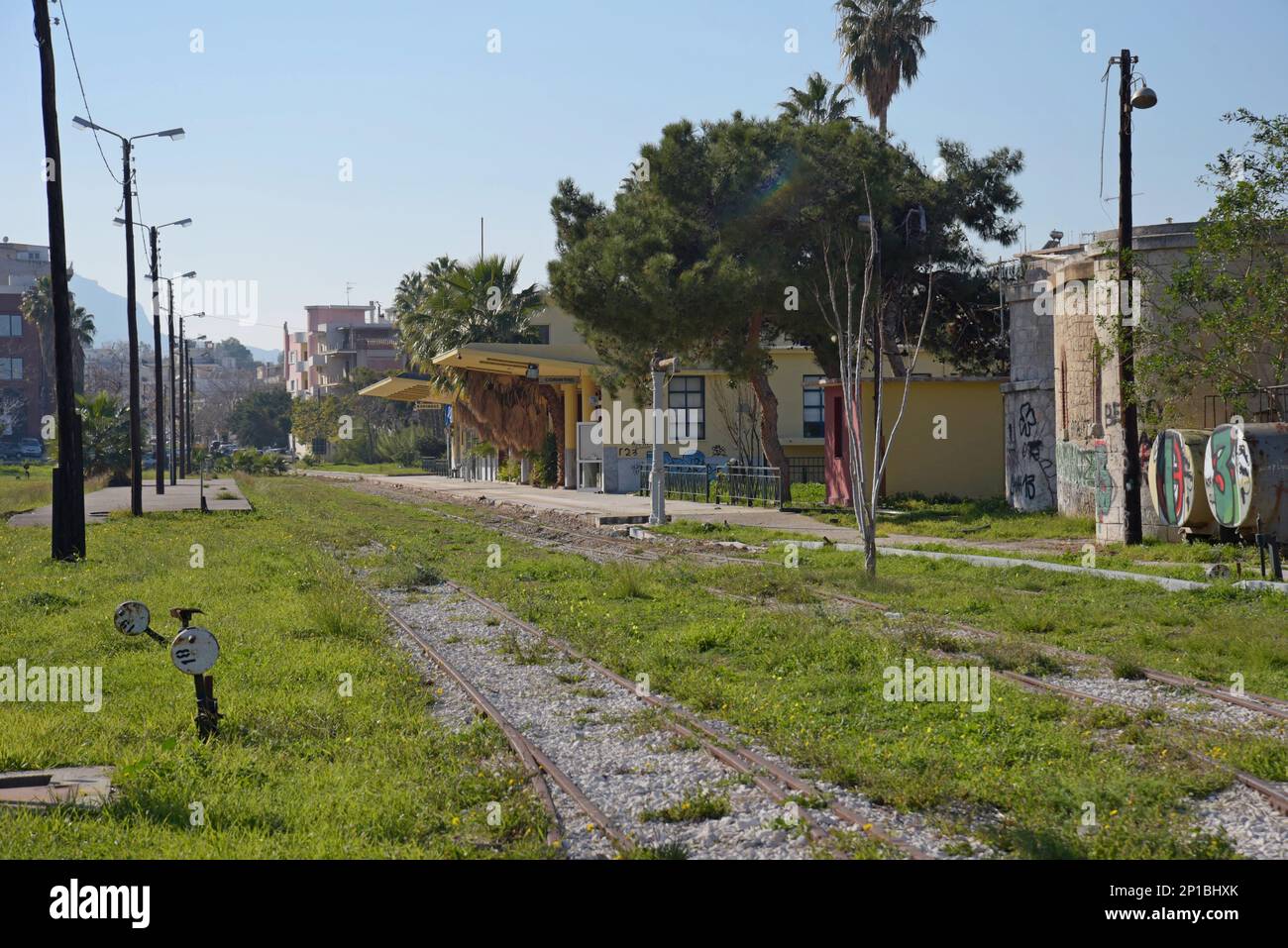 the disused Corinth railway station, now used as offices, on the closed ...