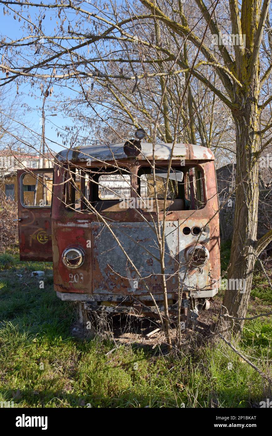 An abandoned railcar track maintenance speeder built by Beilhack in ...
