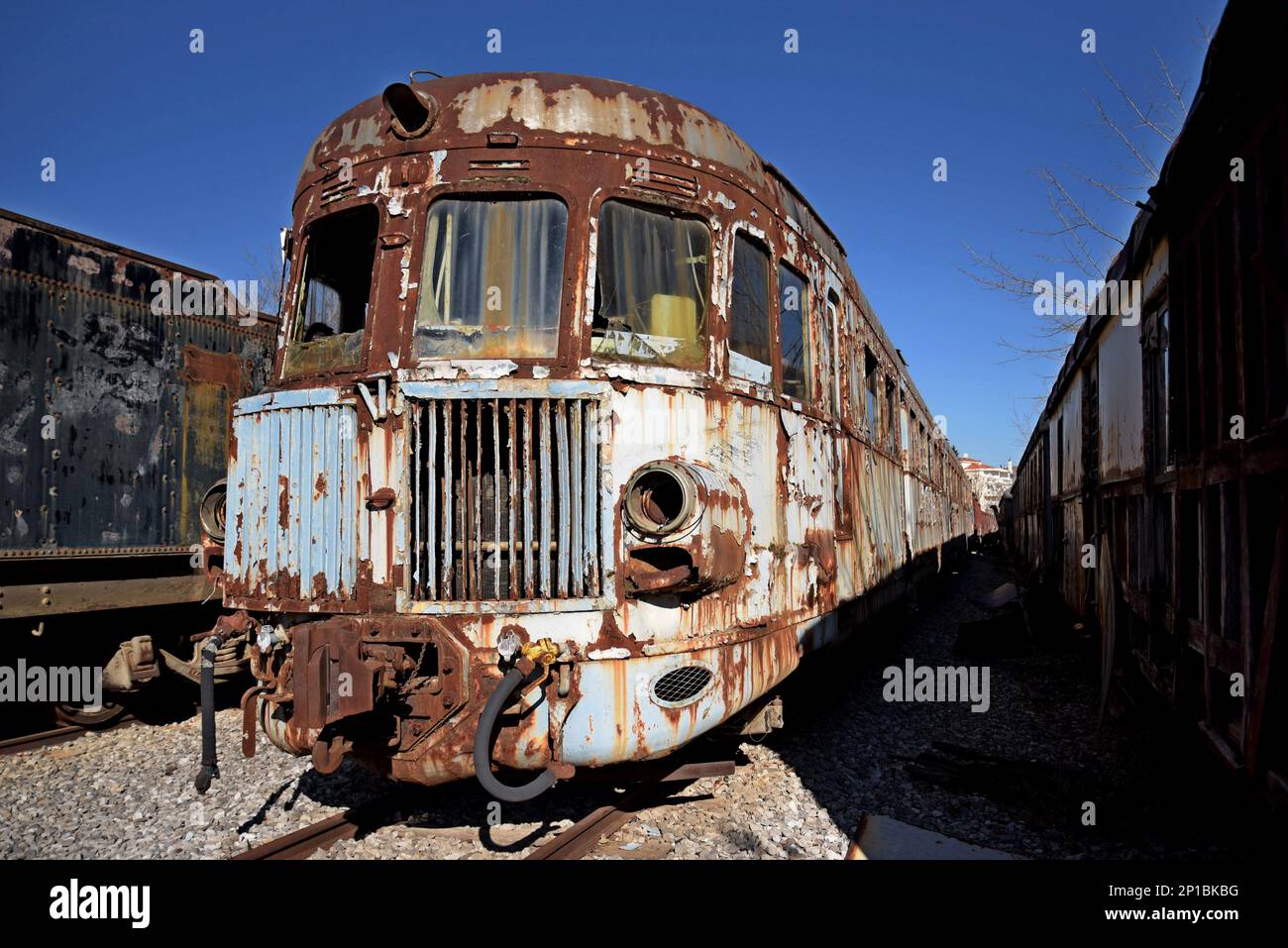 Disused & derelict Linke Hofmann metre gauge railcar DMU at Tripoli ...
