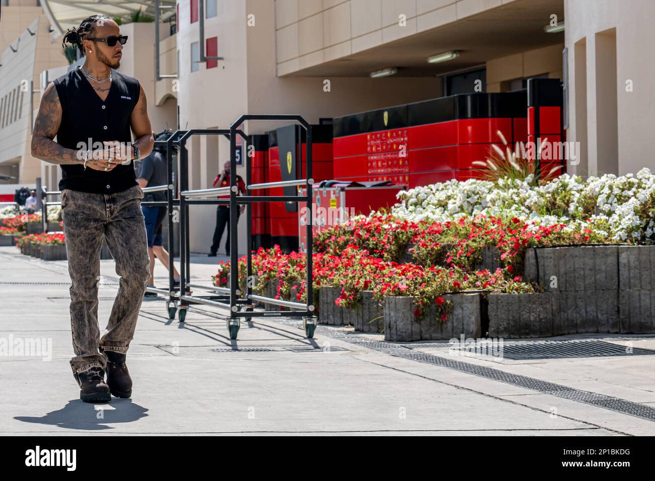 BAHRAIN INTERNATIONAL CIRCUIT, BAHRAIN - MARCH 03: Lewis Hamilton ...