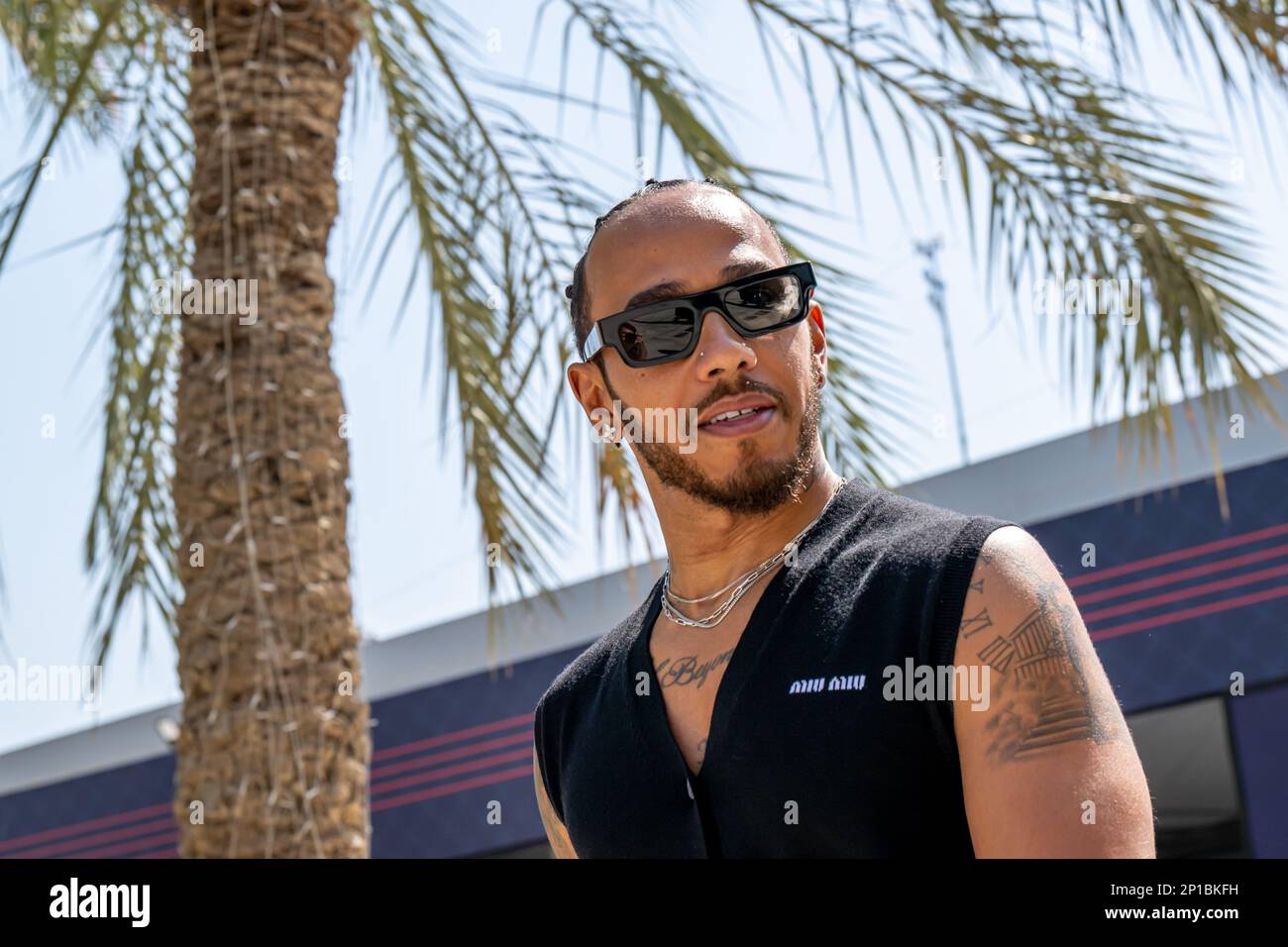BAHRAIN INTERNATIONAL CIRCUIT, BAHRAIN - MARCH 03: Lewis Hamilton ...