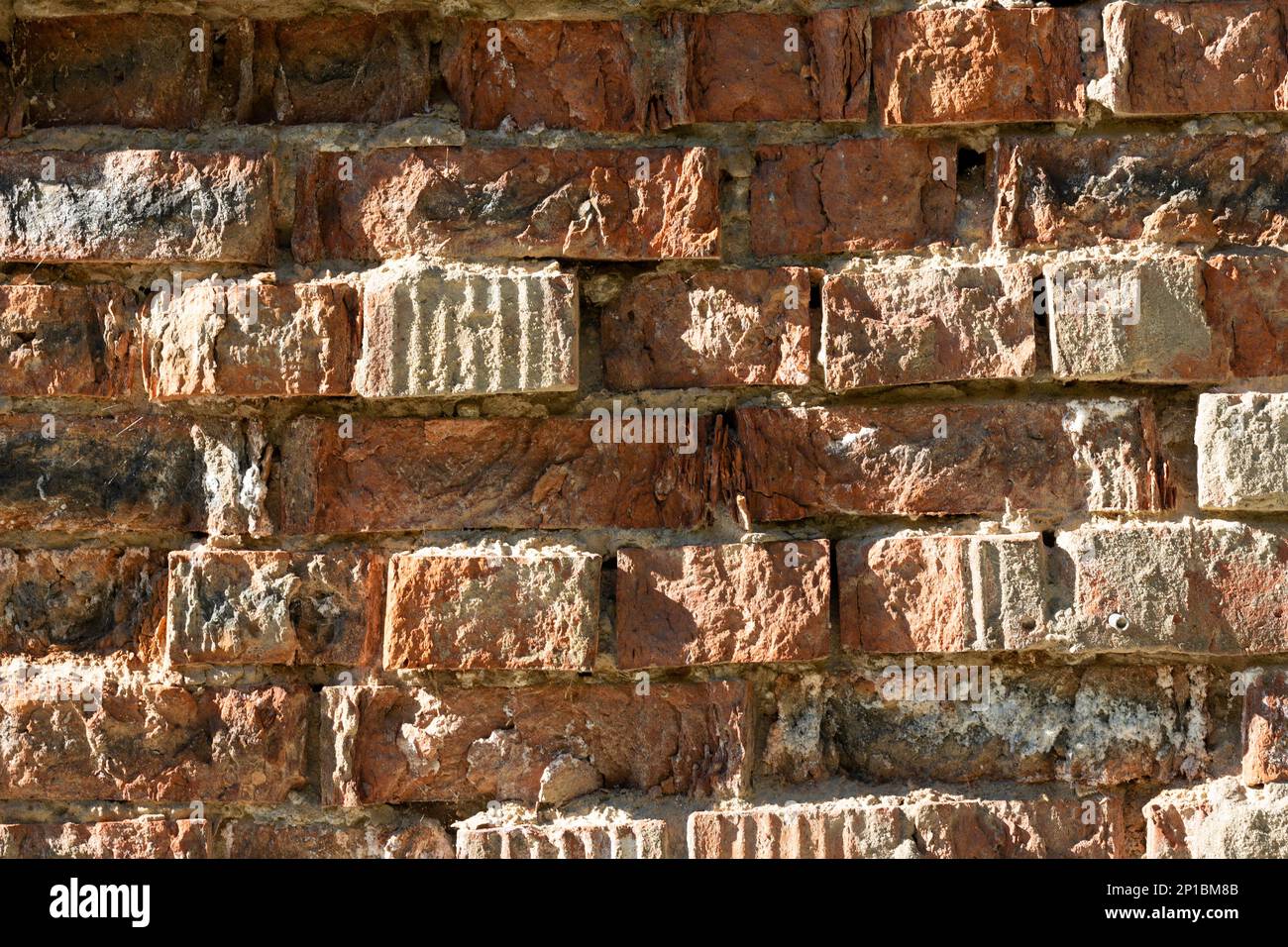 Red old worn brick wall texture background. Vintage effect Stock Photo - Alamy