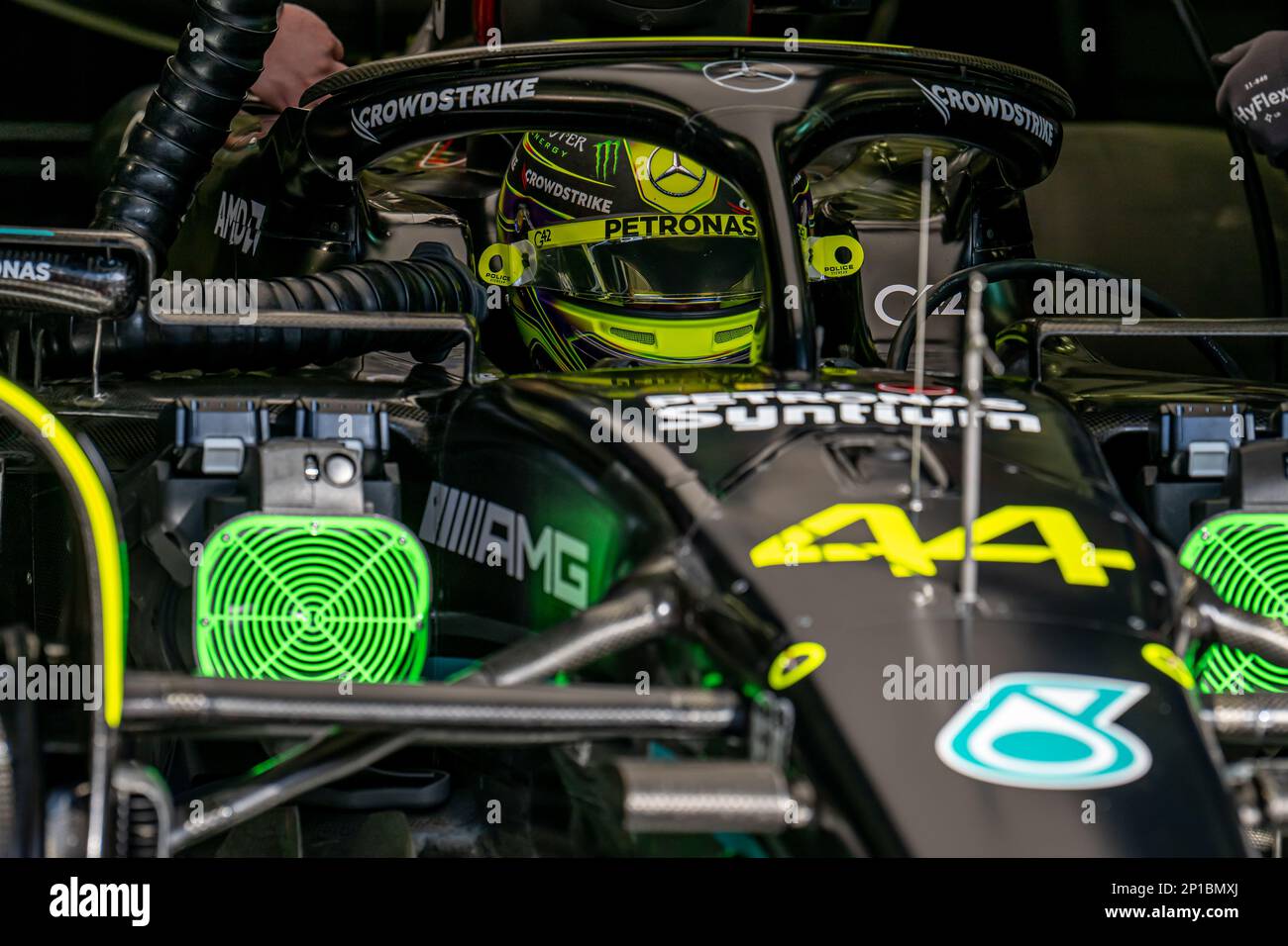 BAHRAIN INTERNATIONAL CIRCUIT, BAHRAIN - MARCH 03: Lewis Hamilton ...
