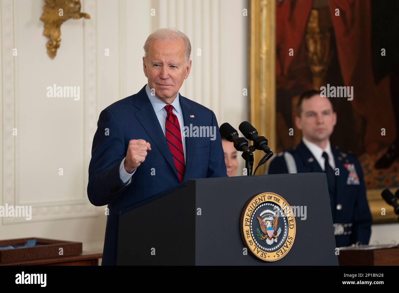 United States President Joe Biden speaks before awarding the Medal of ...