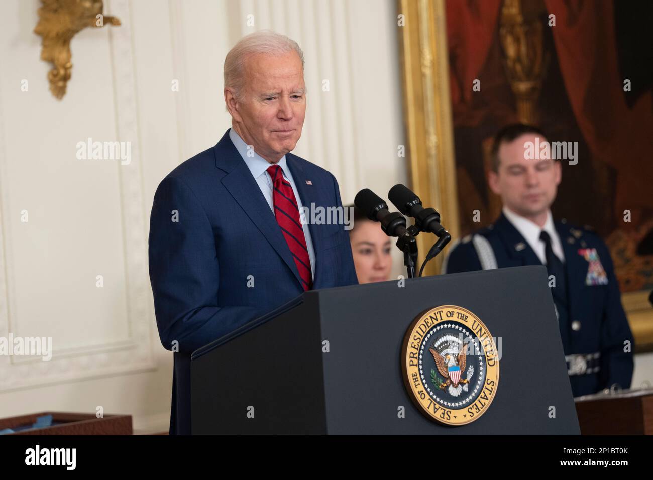 United States President Joe Biden speaks before awarding the Medal of ...