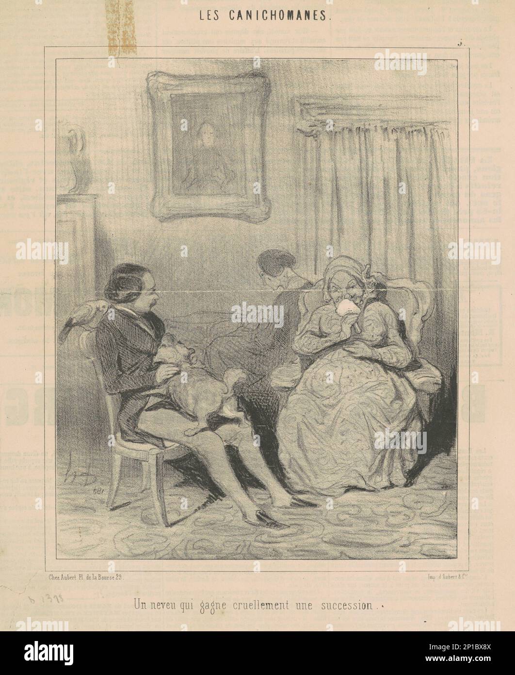 Un neveu qui gagne cruellement une succession, 19th century. Lapdog ...