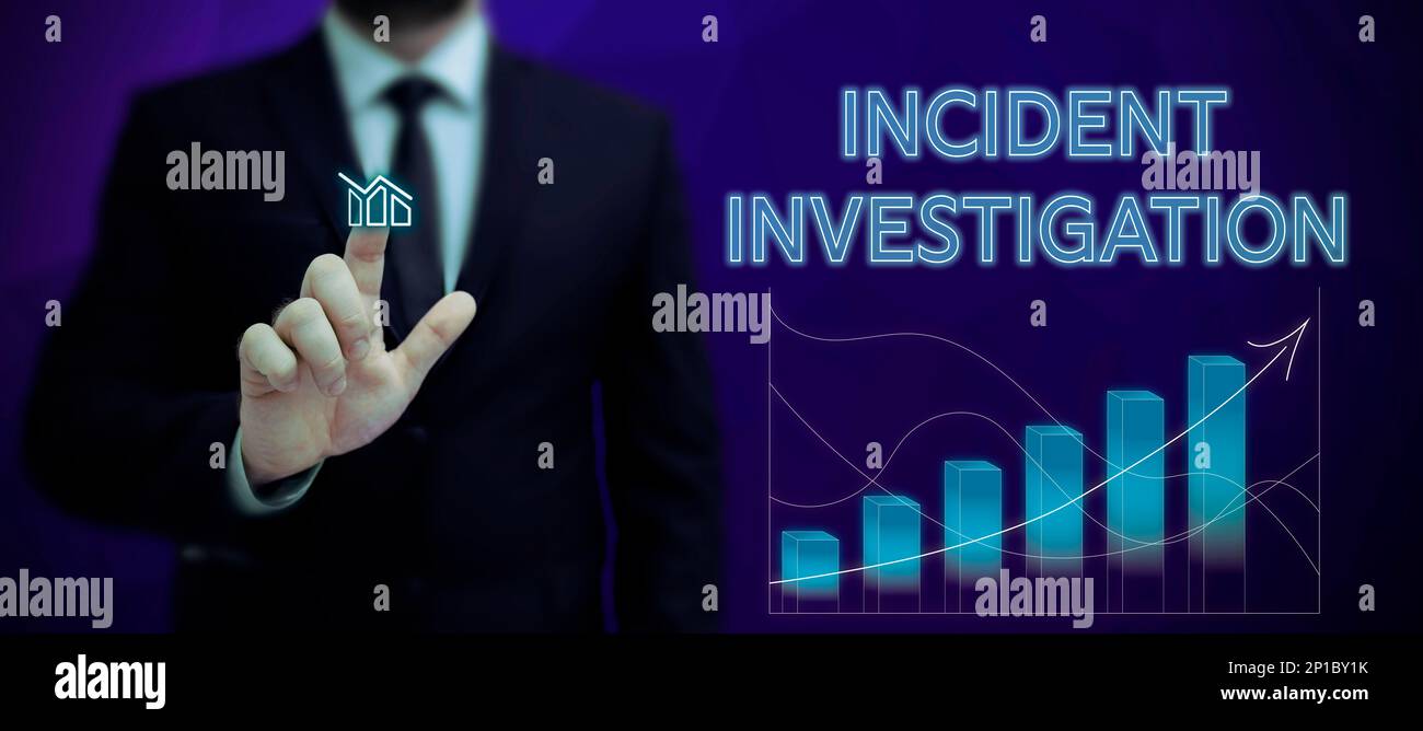 Sign displaying Incident Investigation. Business showcase responsible ...