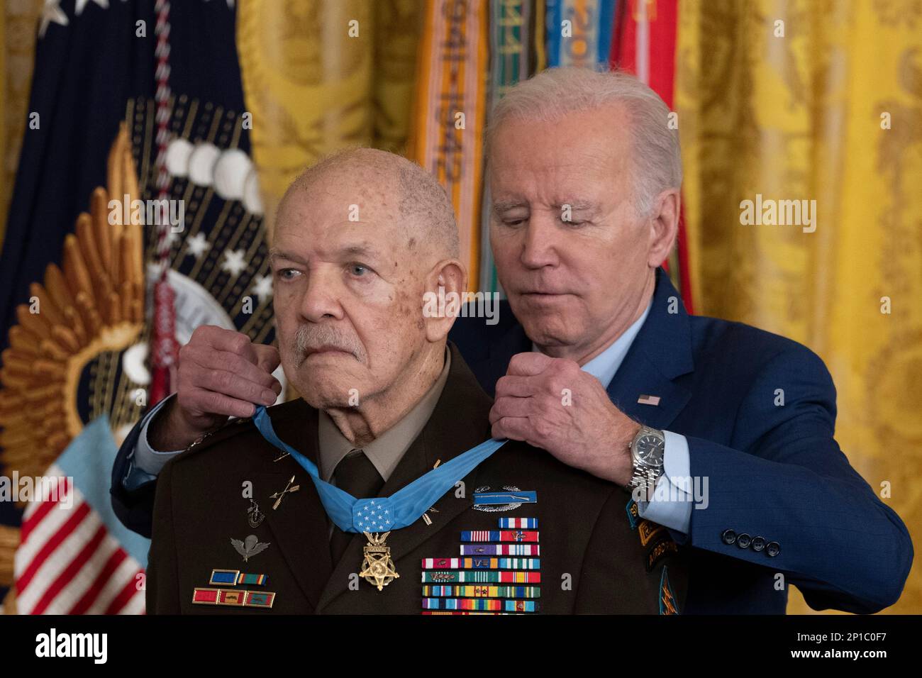 United States President Joe Biden awards the Medal of Honor to Ret. U.S ...