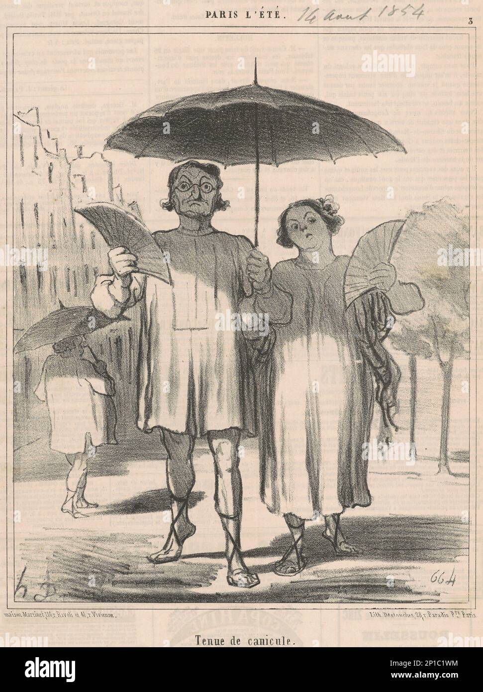 Tenue de canicule, 19th century.Paris Summer - Heat wave outfit Stock ...