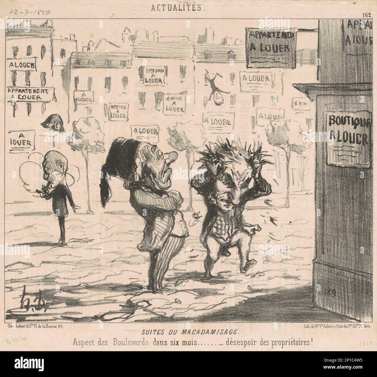 Suites du macadamisage, 19th century.Aftermath of macadamisation ...