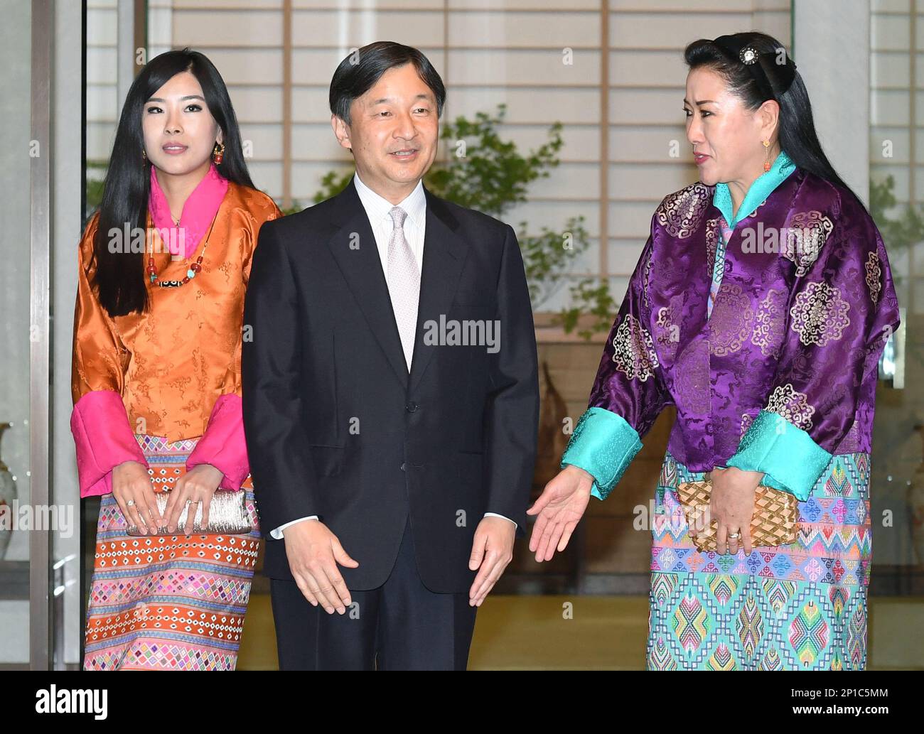 (L-R) Bhutan's Princess Dechen Yangzom Wangchuck, Japan's Crown Prince Naruhito and Bhutan's ...