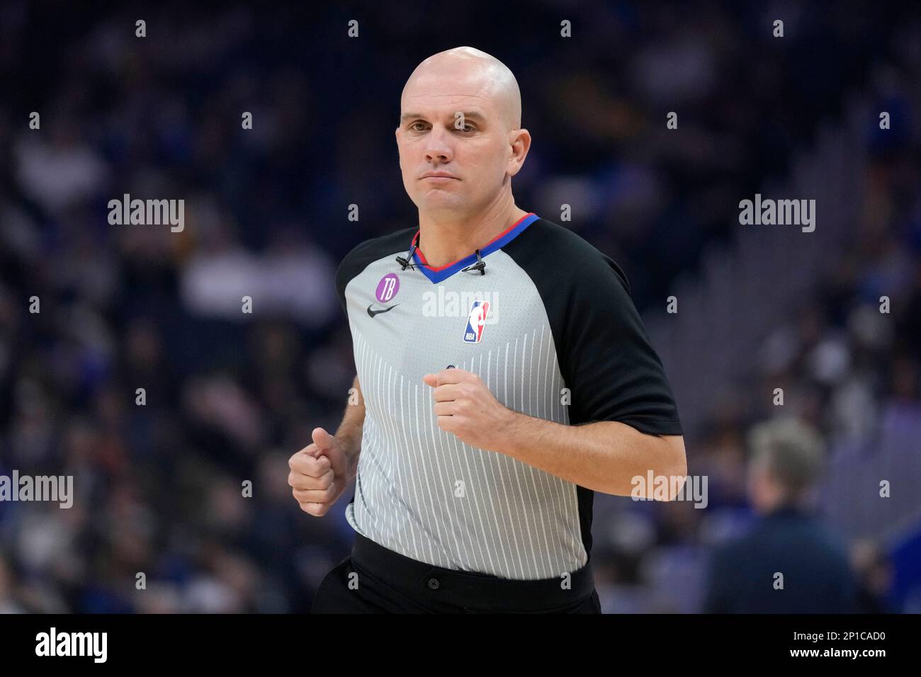 Referee Jacyn Goble during an NBA basketball game between the Golden ...