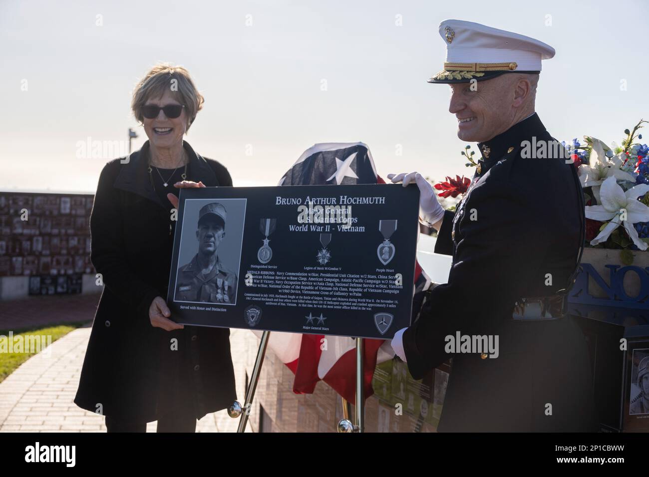 U.S. Marine Corps Brig. Gen. Jason L. Morris, right, the commanding ...