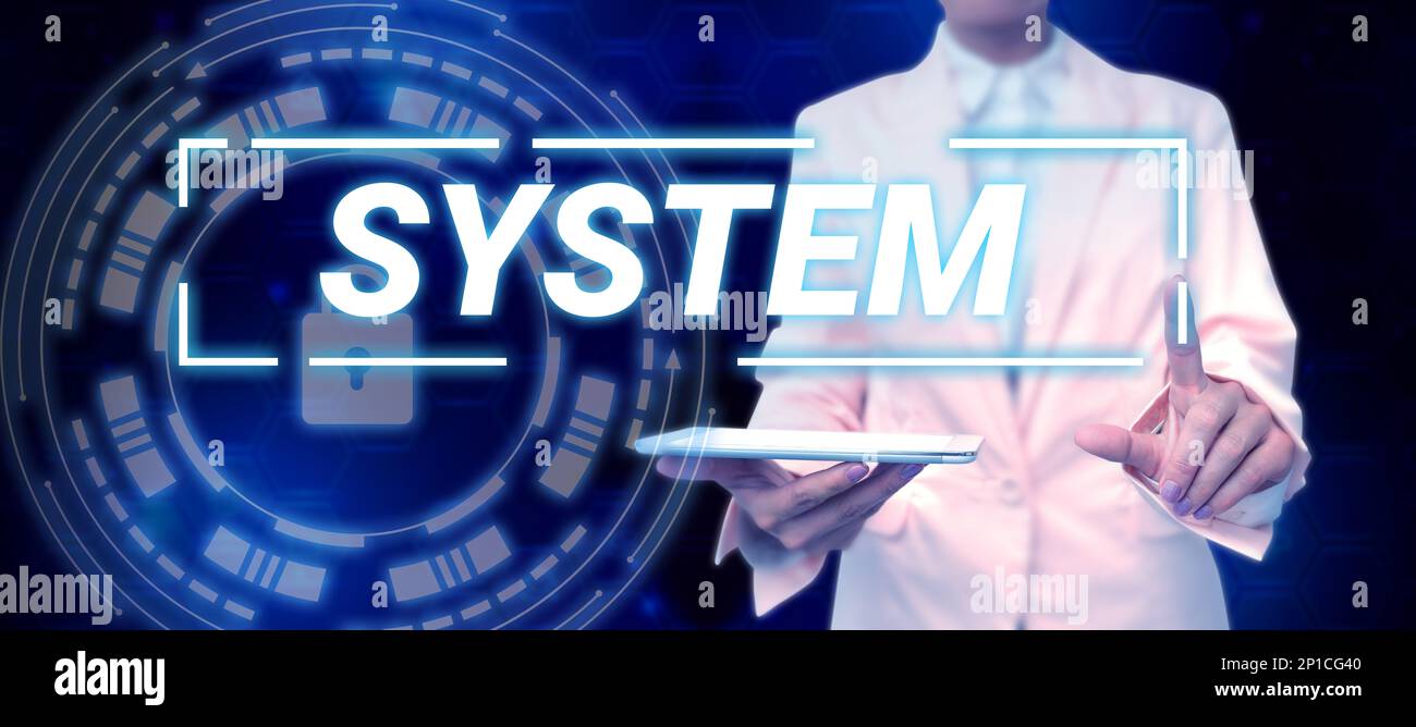 Writing displaying text System. Conceptual photo set of things working ...